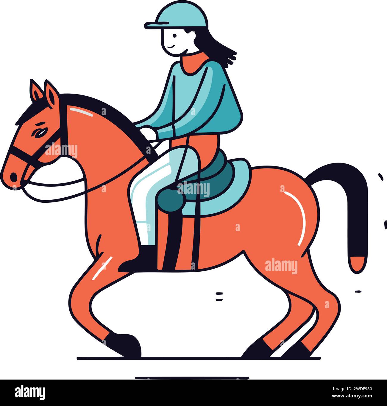 Horseback riding vector vectors hi-res stock photography and images - Alamy