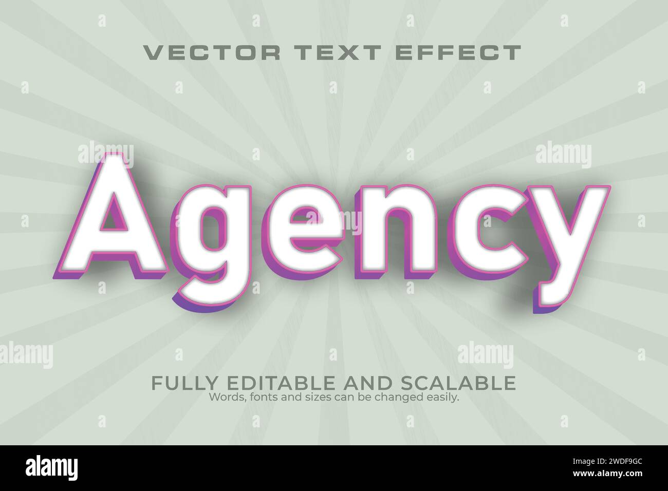 Agency 3D Text Effect 100 Editable EPS File Word And Font Can be ...