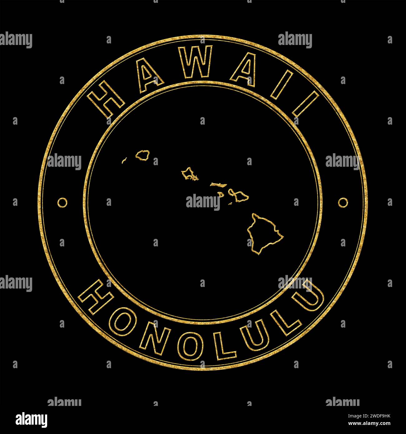 Hawaii gold map hi-res stock photography and images - Alamy