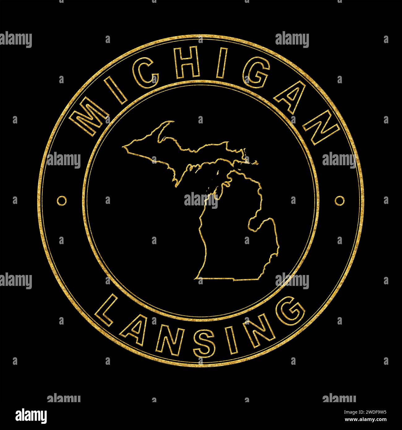 Michigan gold map hi-res stock photography and images - Alamy