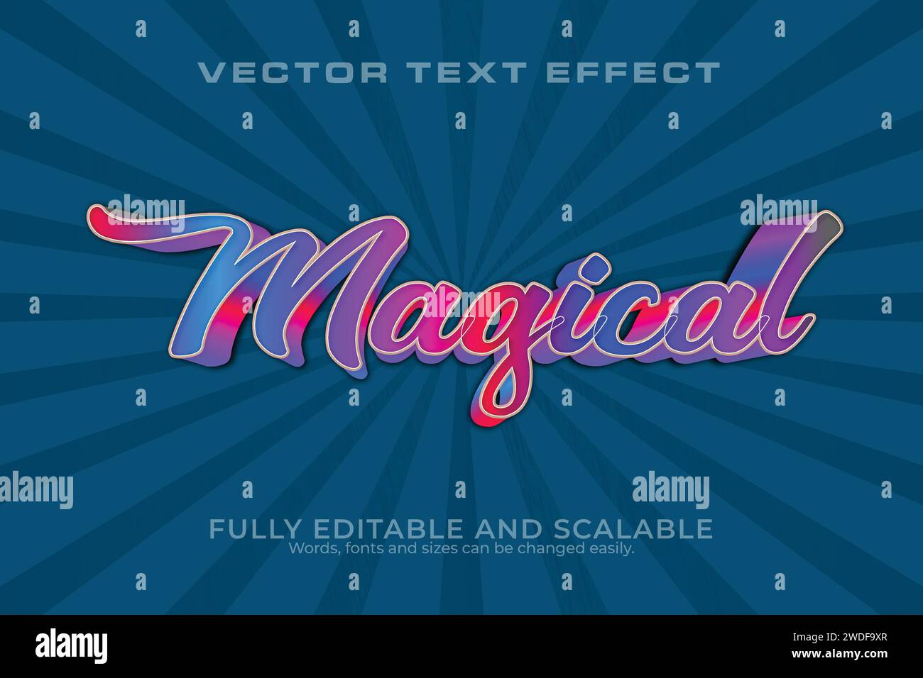 Magical 3D Text Effect 100 Editable EPS File Word And Font Can be ...
