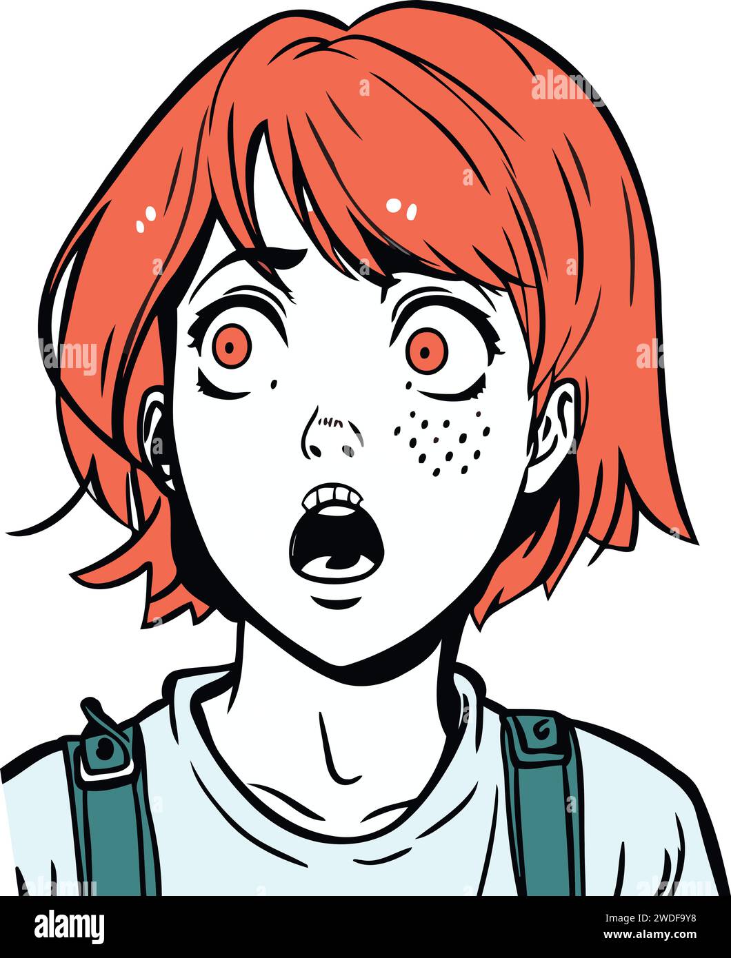 Retro woman scared Cut Out Stock Images & Pictures - Alamy