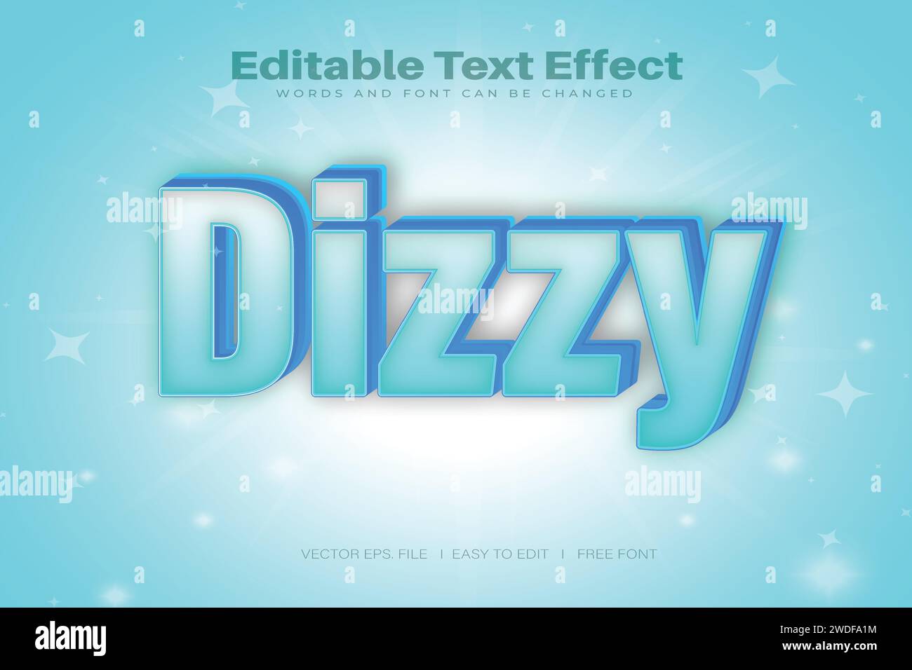 Dizzy 3D Text Effect 100 Editable EPS File Word And Font Can be Changed Stock Vector Image & Art ...