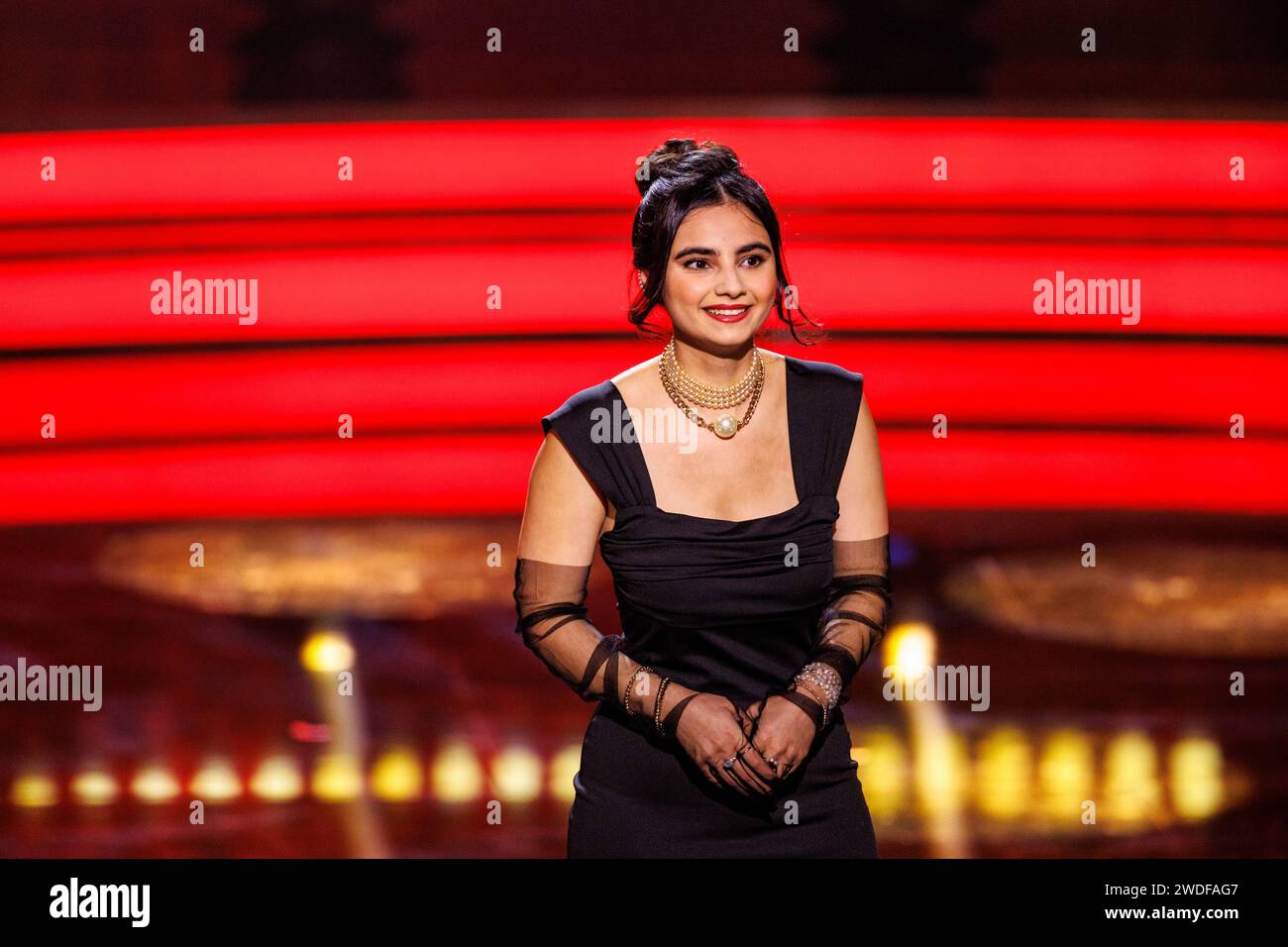 Munich, Germany. 19th Jan, 2024. Bayan Layla, Syrian actress, thanks ...