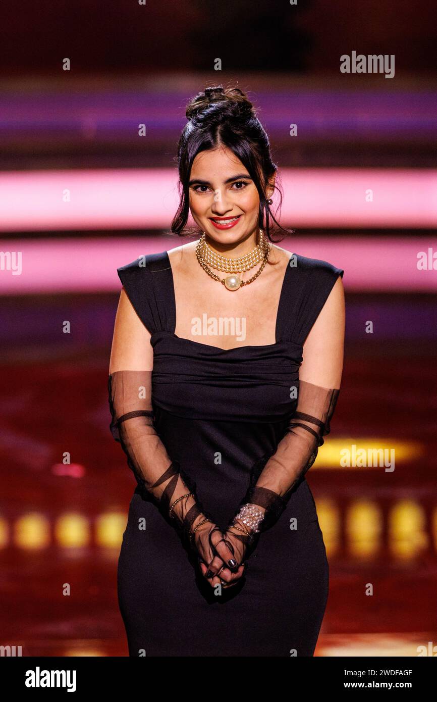 Munich, Germany. 19th Jan, 2024. Bayan Layla, Syrian actress, thanks ...