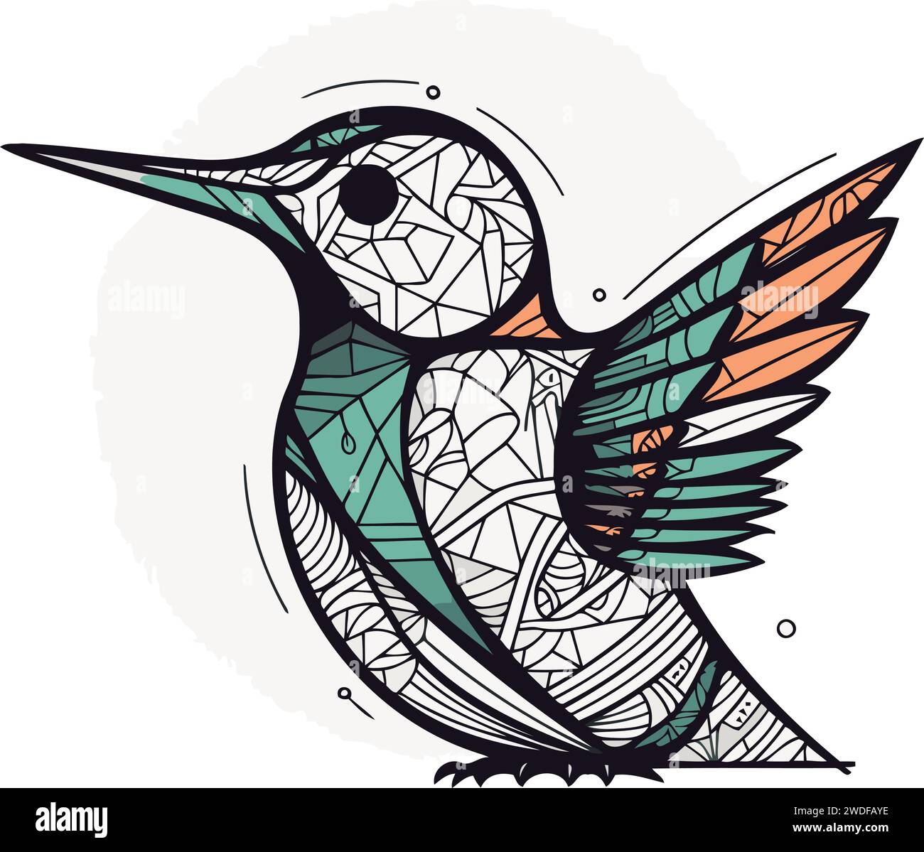 Hand drawn vector illustration of a hummingbird. Design for t shirt ...
