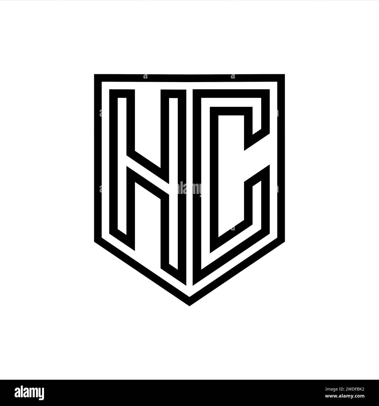 HC Letter Logo monogram shield geometric line inside shield isolated ... HC Letter Logo monogram shield geometric line inside shield isolated ...