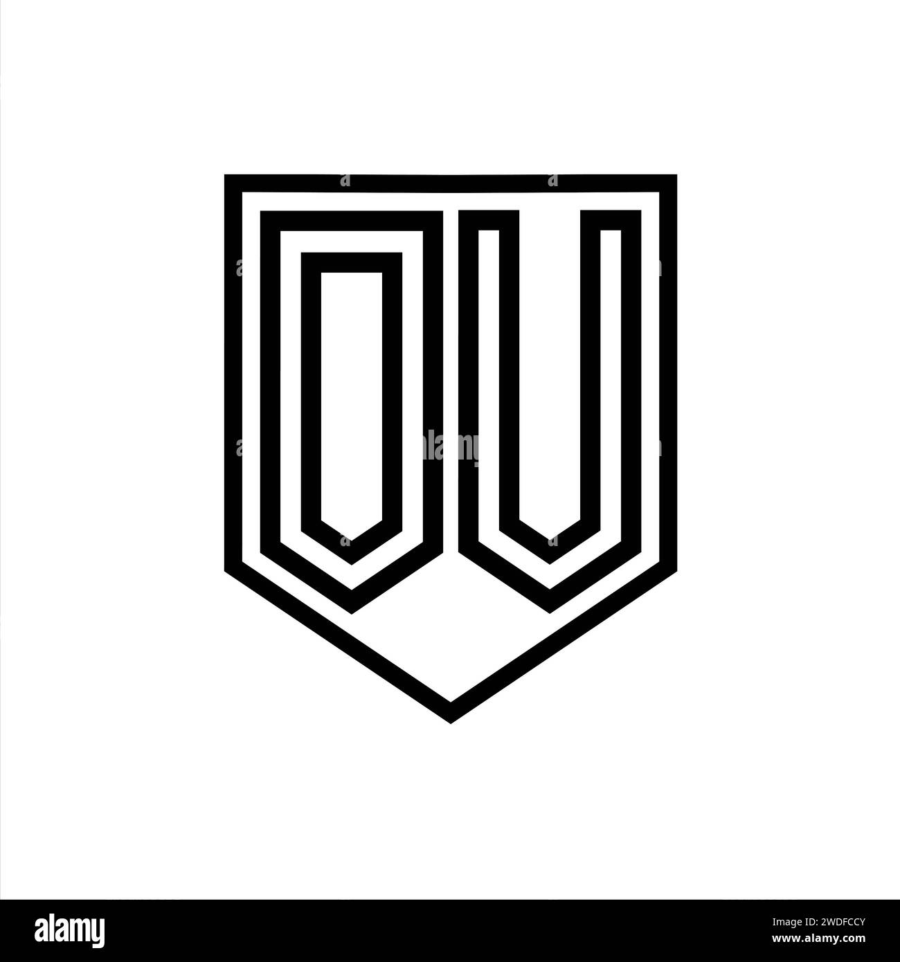 OV Letter Logo monogram shield geometric line inside shield isolated style design template Stock ...