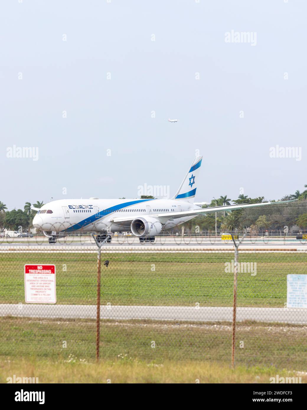 An El-Al jet departs from the Miami International Airport on January ...