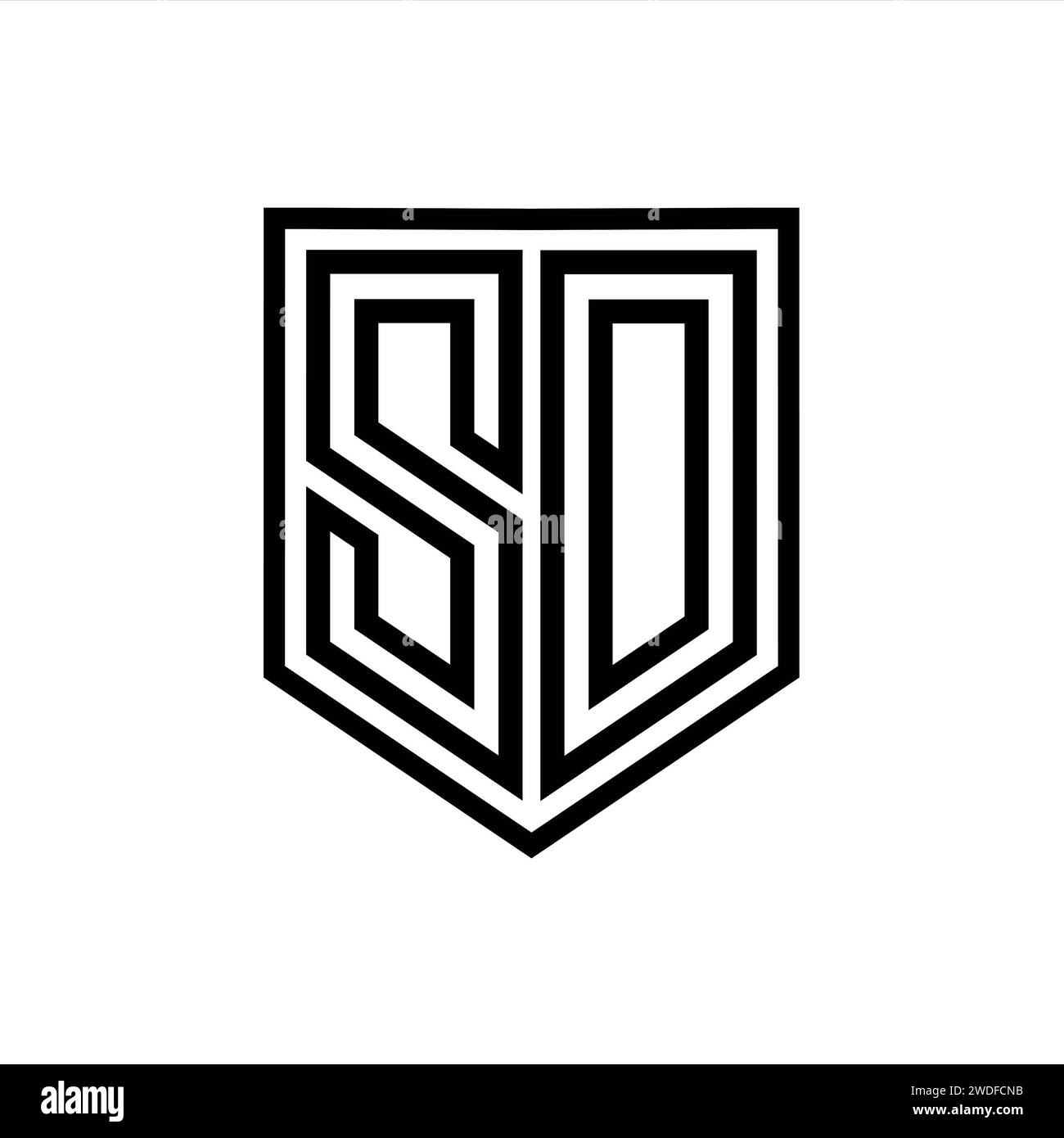 SD Letter Logo monogram shield geometric line inside shield isolated style design template Stock ...