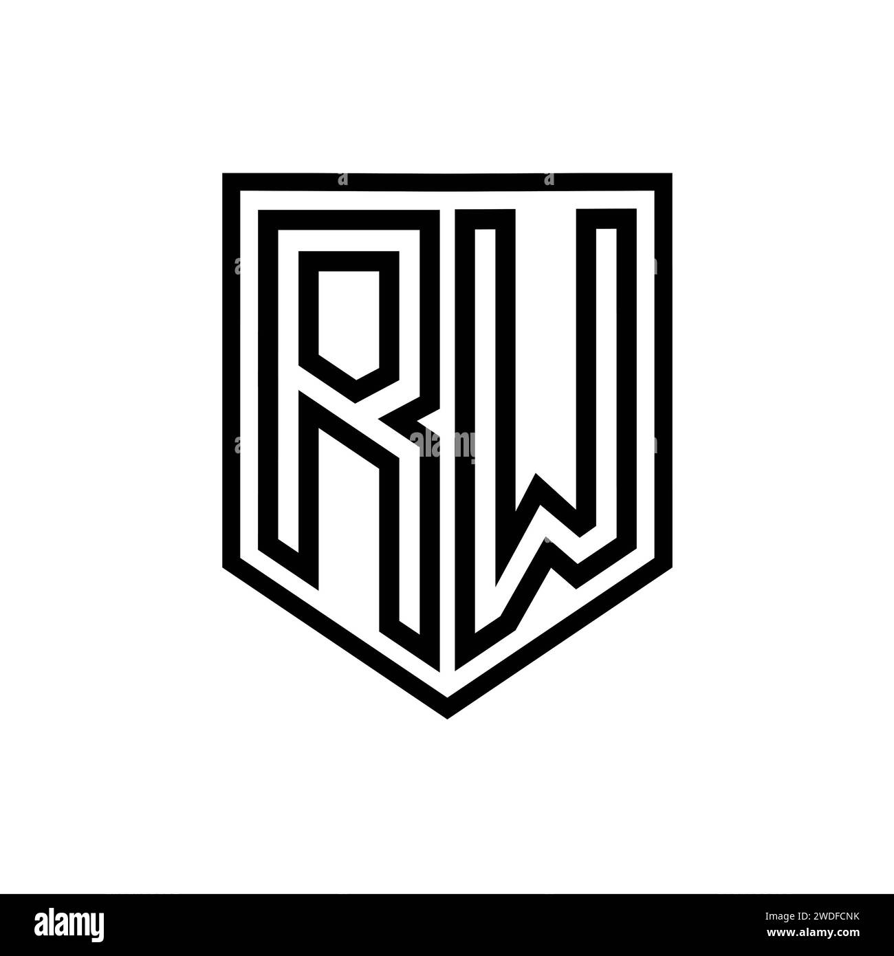 Rw letter logo Black and White Stock Photos & Images - Alamy