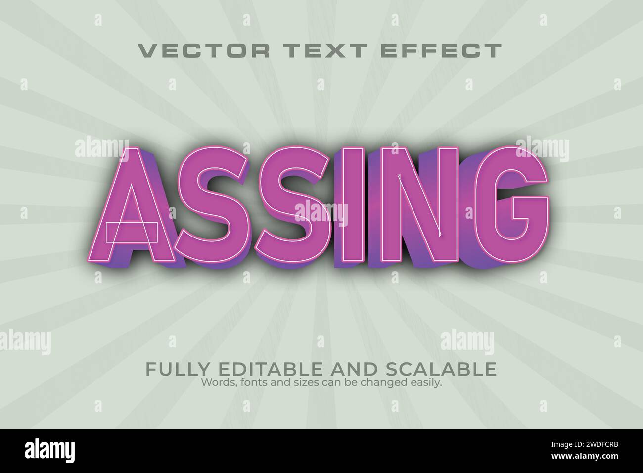Assing 3D Text Effect 100 Editable EPS File Word And Font Can be ...