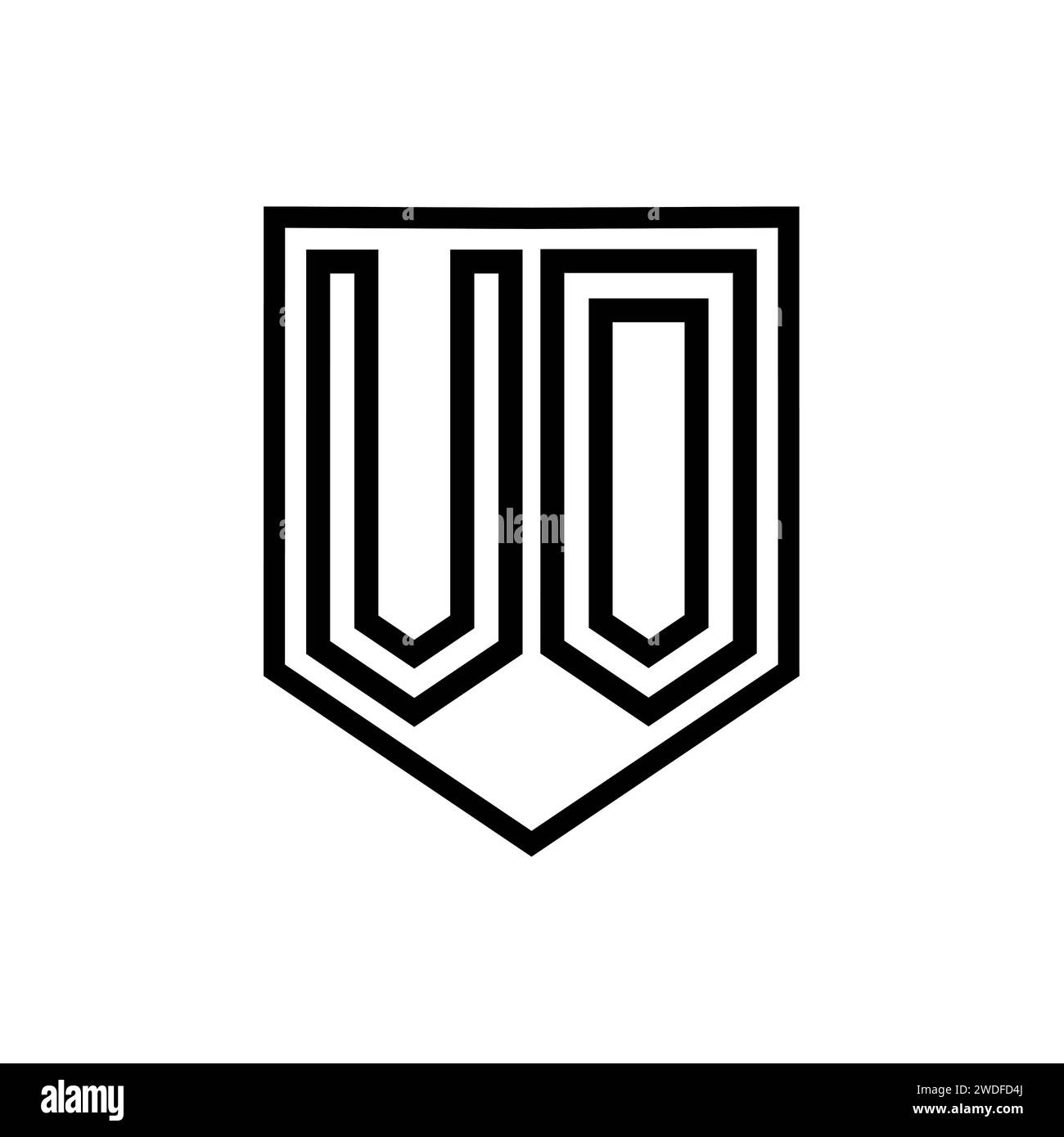 VO Letter Logo monogram shield geometric line inside shield isolated style design template Stock ...