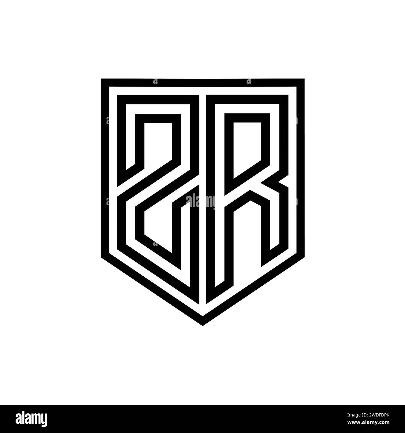 ZR Letter Logo monogram shield geometric line inside shield isolated ... ZR Letter Logo monogram shield geometric line inside shield isolated ...