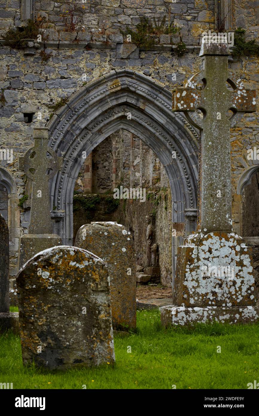 Celtic cross at Athassel Priory, County Tipperary, Ireland Stock Photo ...
