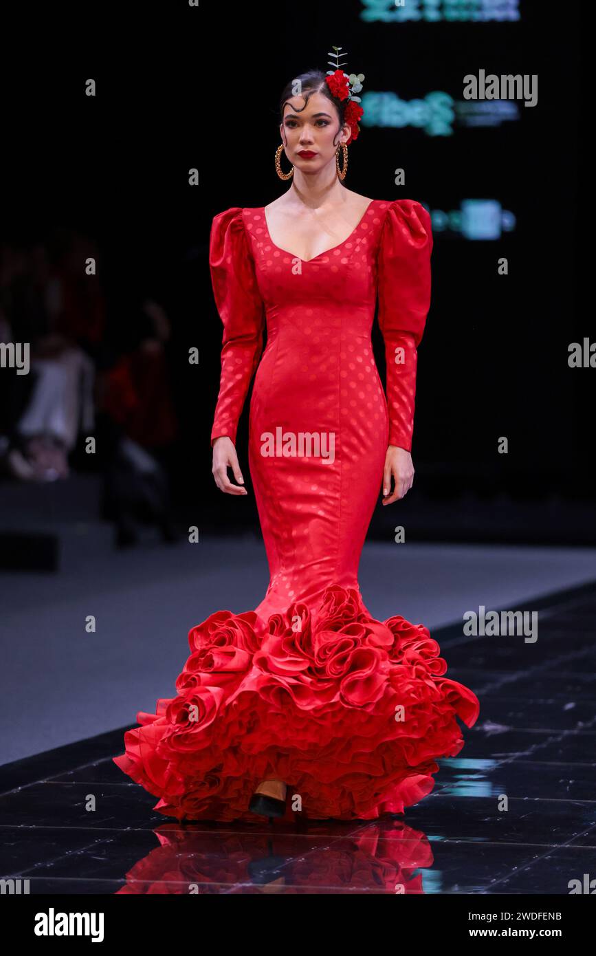 Seville, Spain. 20th Jan, 2024. A model is walking the runway at the ...