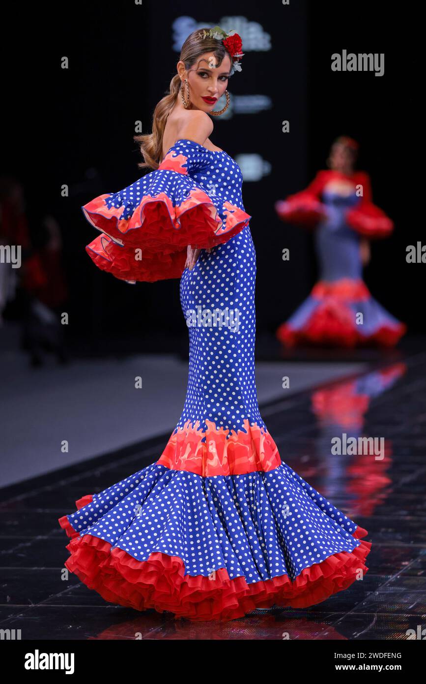 Seville, Spain. 20th Jan, 2024. A model is walking the runway at the ...