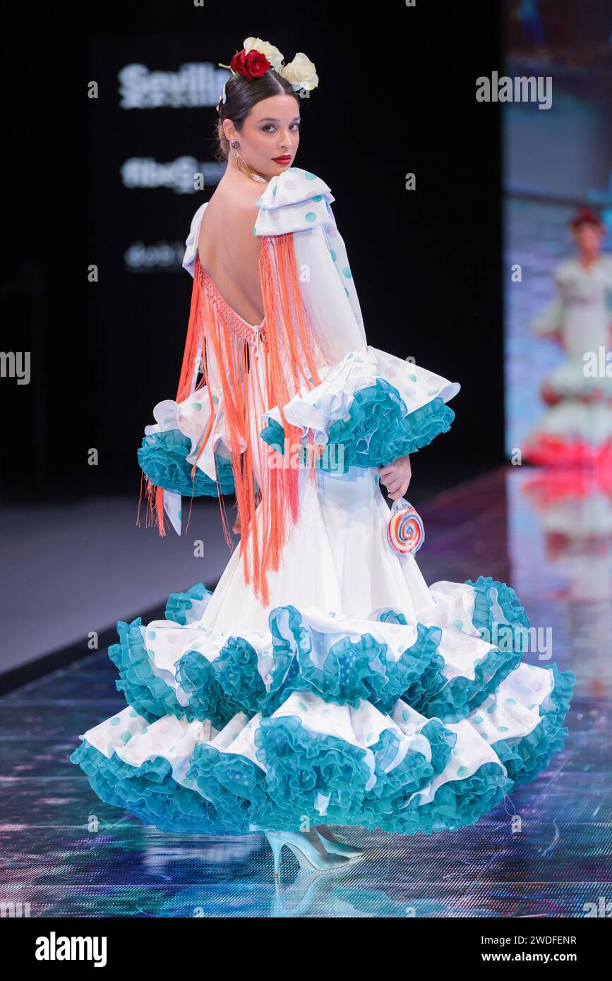 Seville, Spain. 20th Jan, 2024. A model is walking the runway at the ...