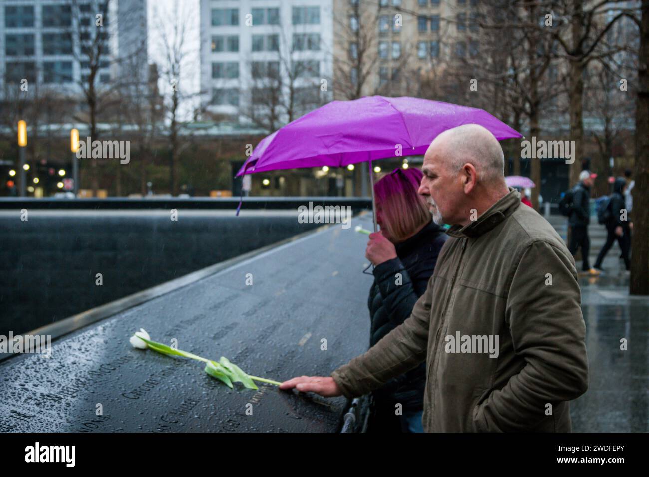 South Tower Pool, 9/11 Memorial, Manhattan, New York Stock Photo - Alamy