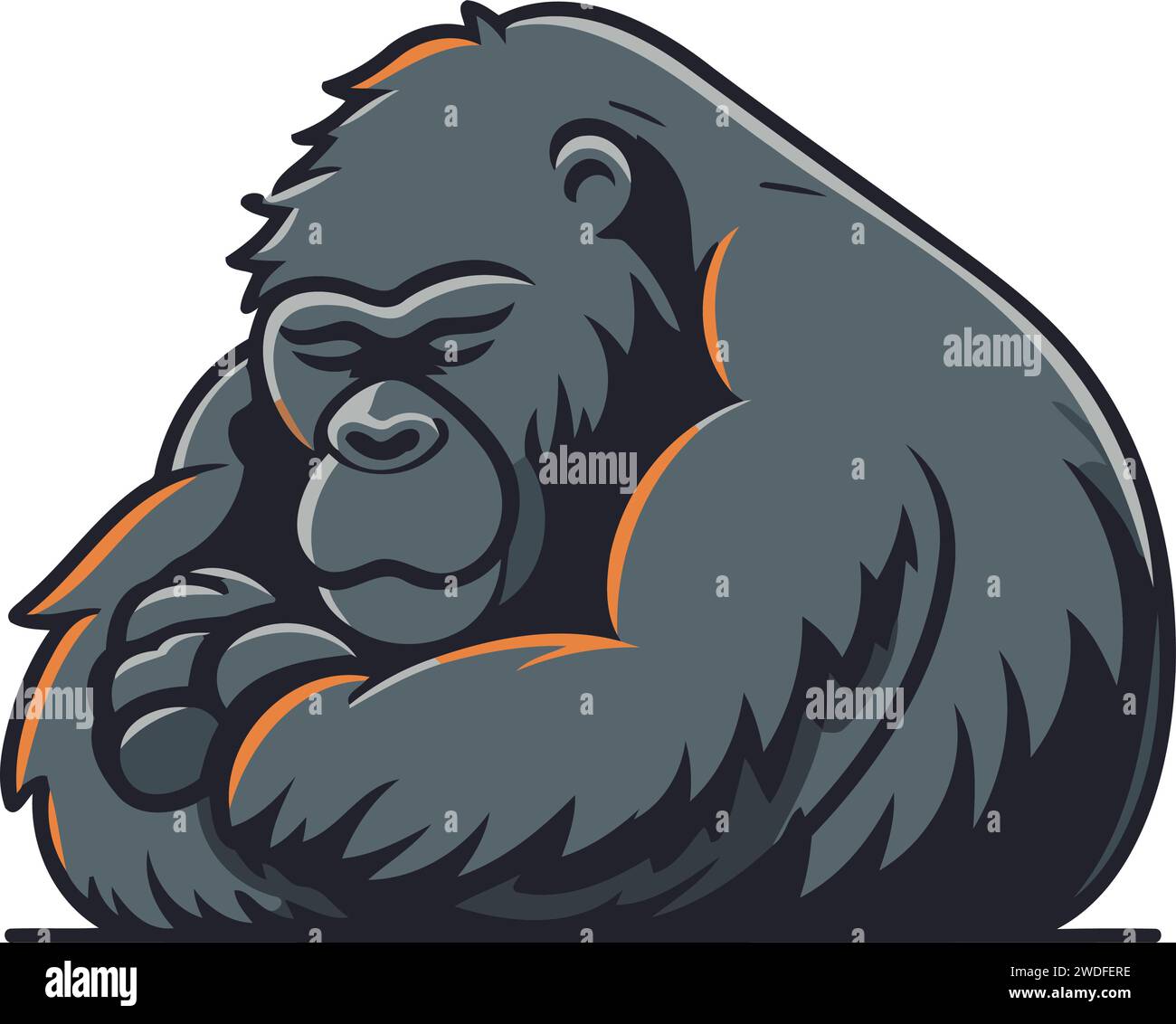 Gorilla. Vector illustration. Isolated on white background Stock Vector ...
