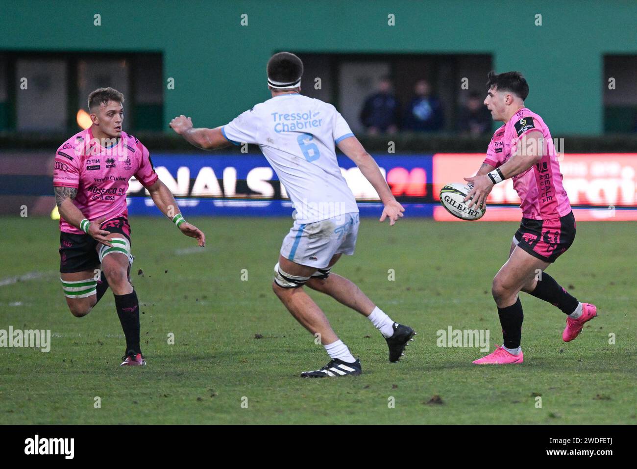 Treviso, Italy. 20th Jan, 2024. Tommaso Menoncello ( Benetton Rugby ...