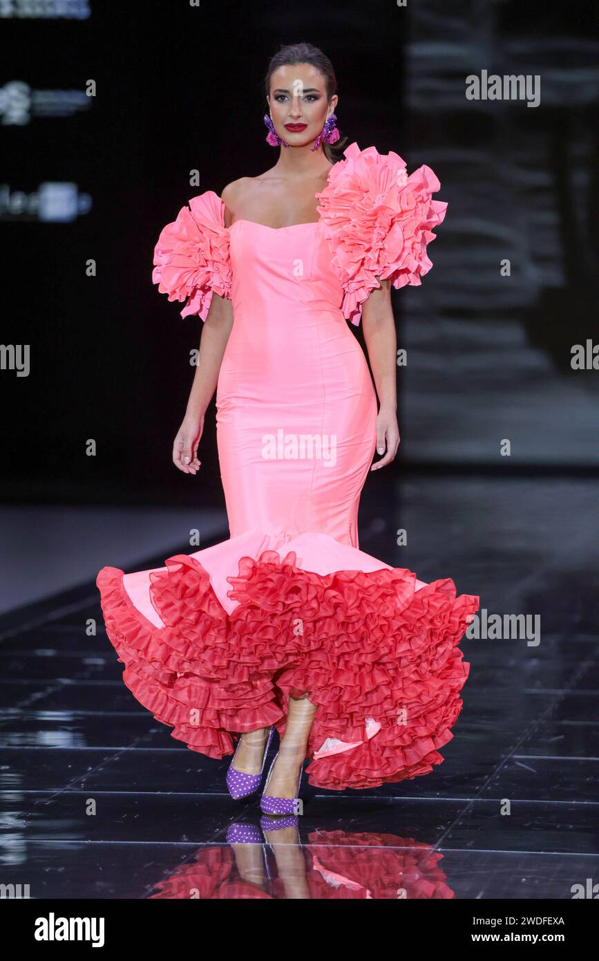 Seville, Spain. 20th Jan, 2024. A model is walking the runway at the ...