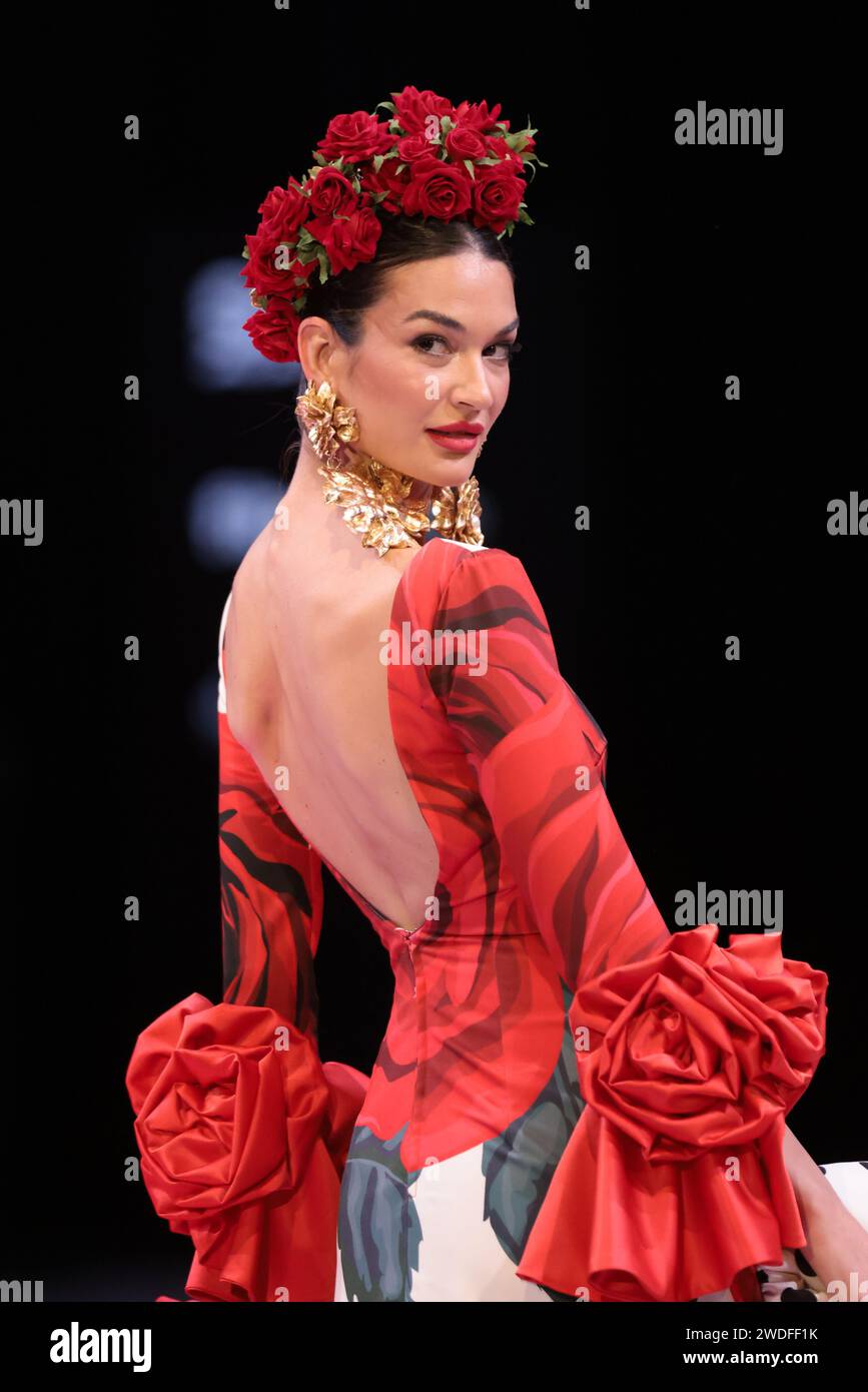 Seville, Spain. 20th Jan, 2024. A model is walking the runway at the ...