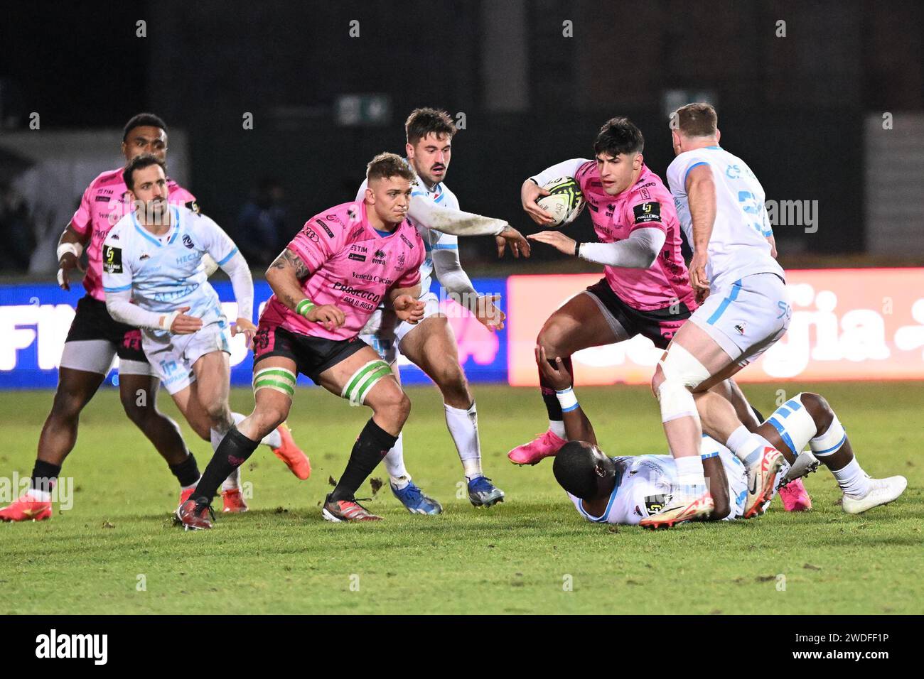 Treviso, Italy. 20th Jan, 2024. Tommaso Menoncello ( Benetton Rugby ...