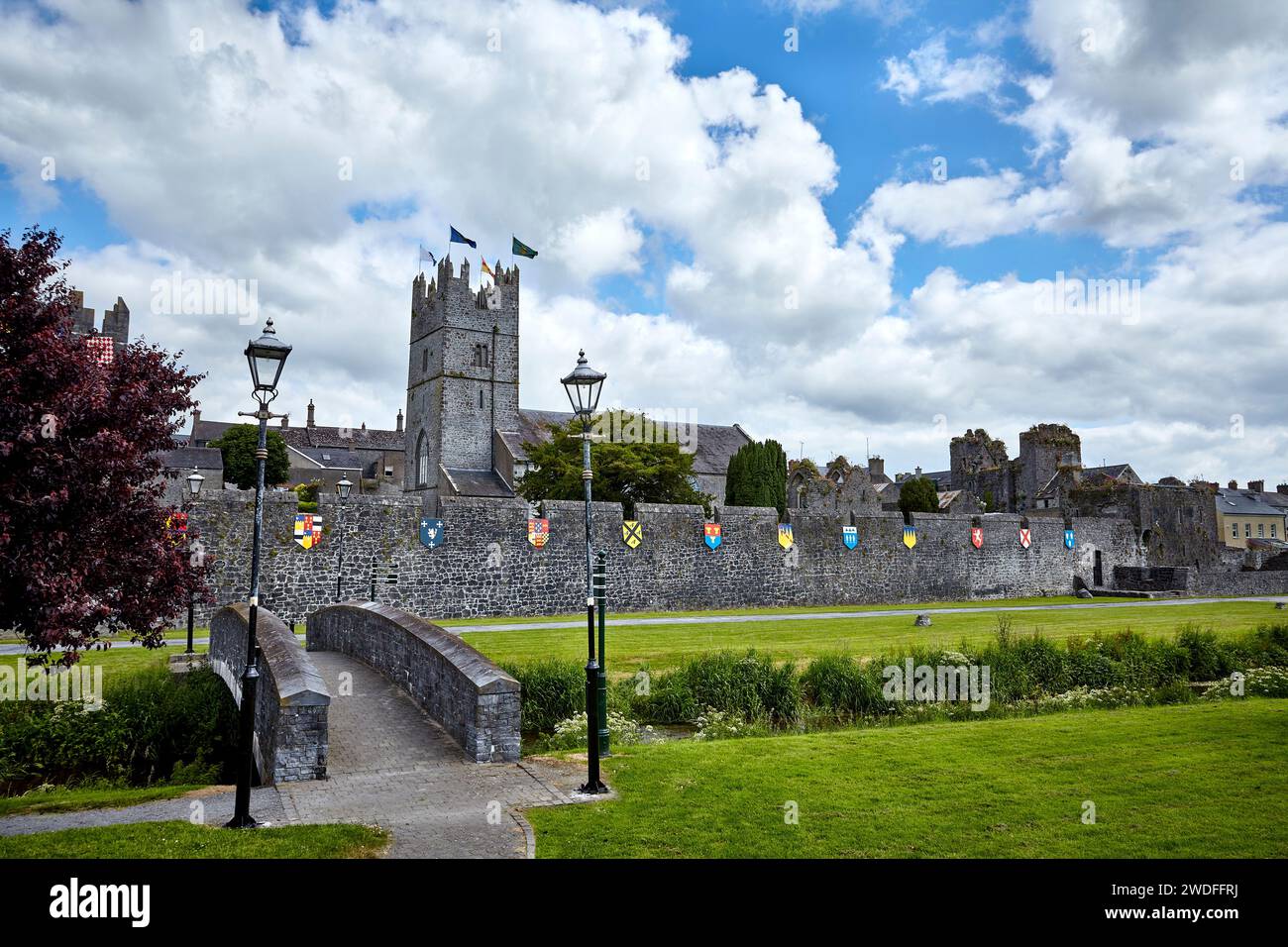 Fortified walls around the town of Fethard, County Tipperary, Ireland ...