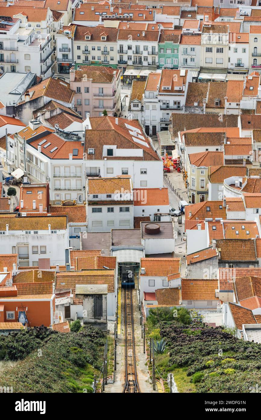 The funicular from Nazare to Sitio, Portugal Stock Photo - Alamy