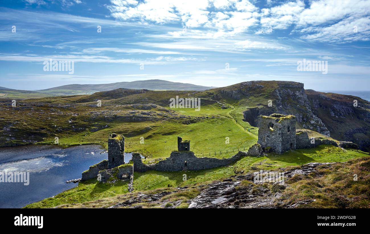 Dunlough Castle, medieval architecture, County Cork Stock Photo - Alamy