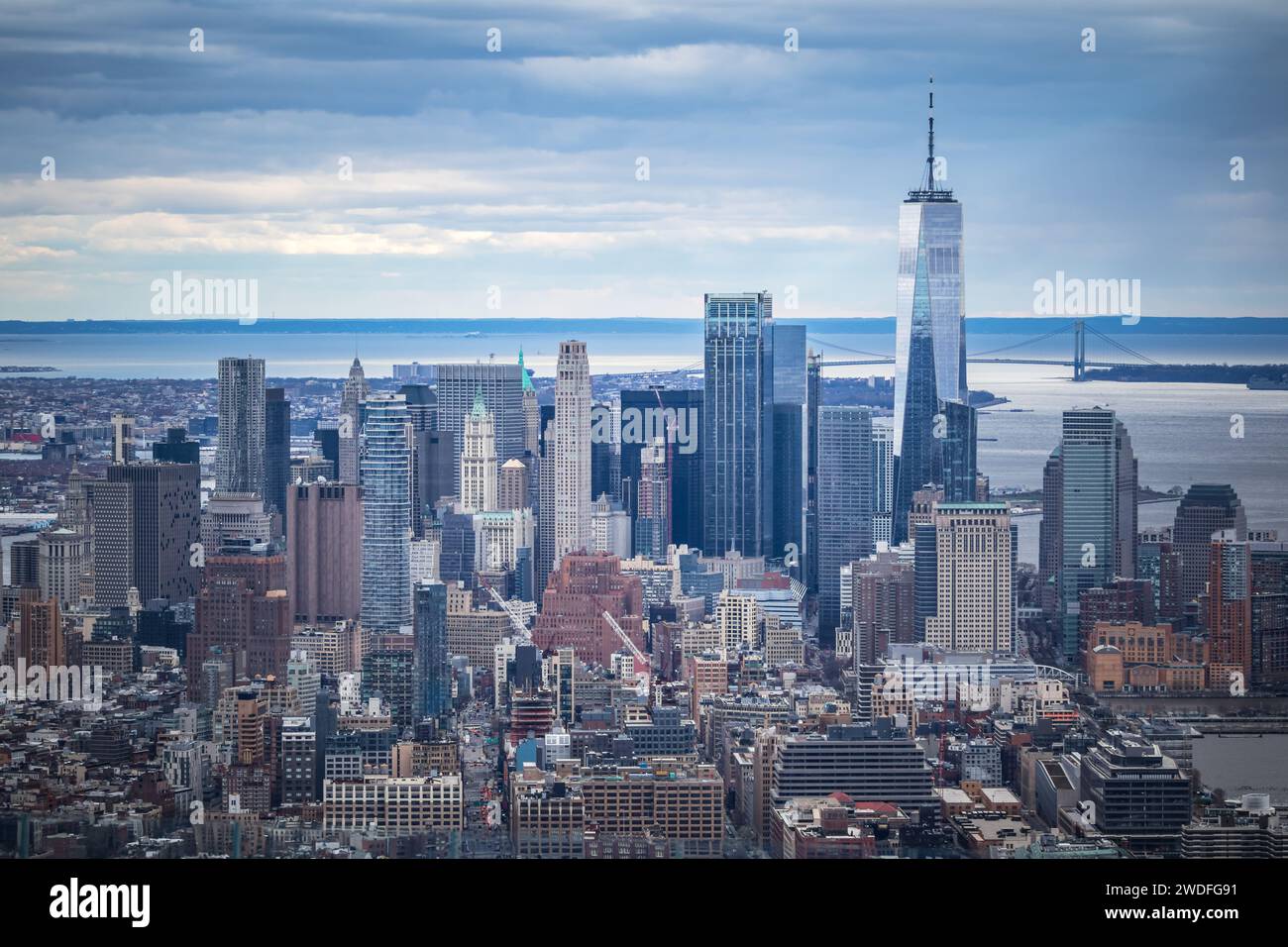 Downtown Manhattan viewed from The Edge viewing platform, Hudson Yards ...