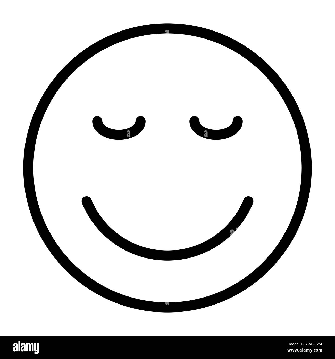 Emotion expression icon, emoji calm, calm indifference facial ...