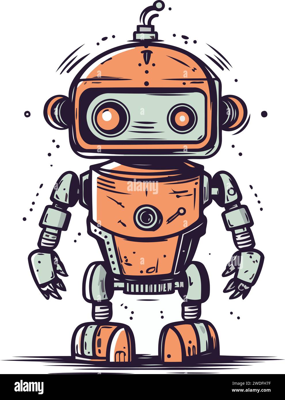 Retro robot illustration hi-res stock photography and images - Alamy