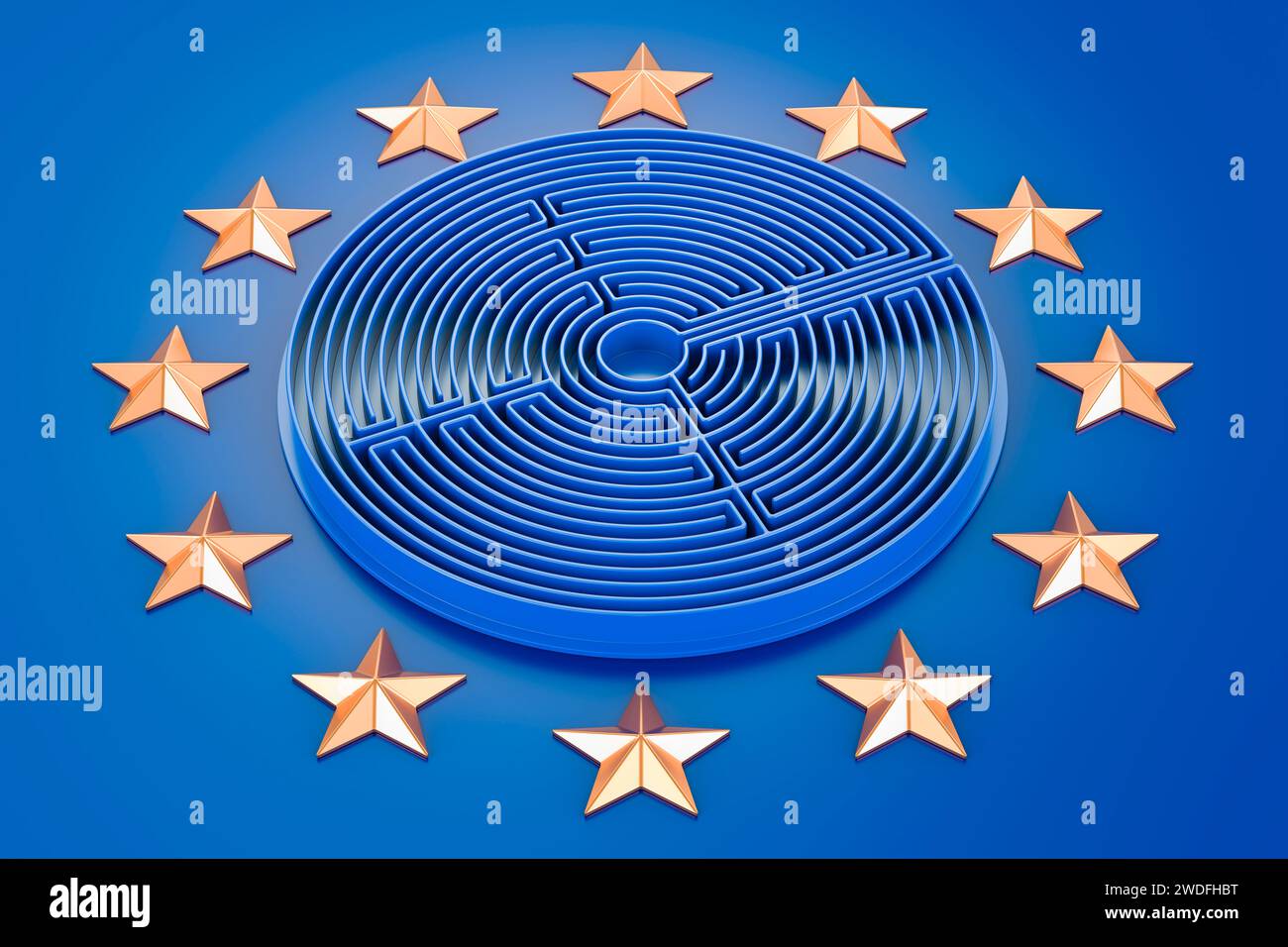 The European Union map with labyrinth. 3D rendering Stock Photo - Alamy