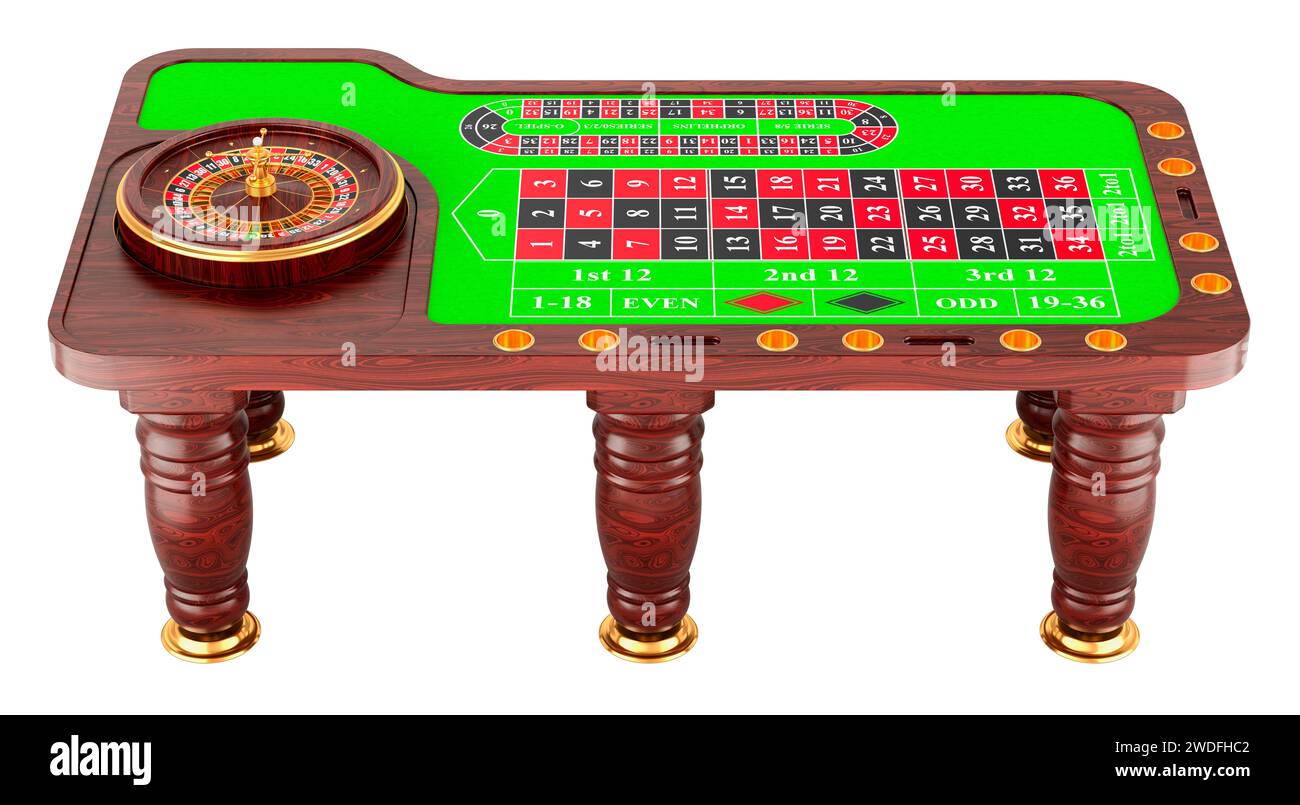 Roulette Table, 3D rendering isolated on white background Stock Photo ...