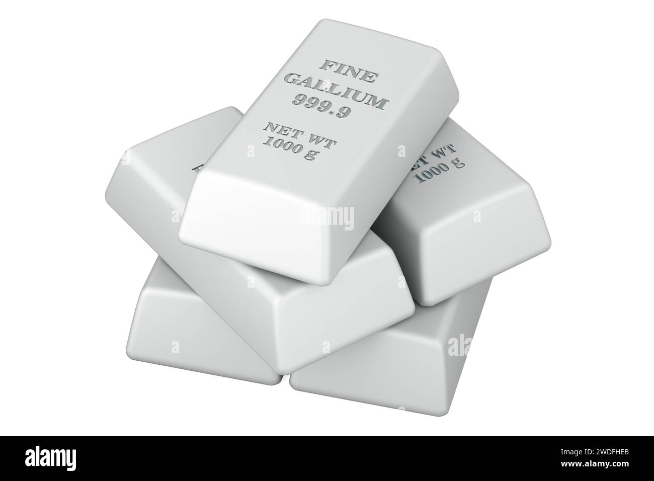 Gallium Ingots, 3D rendering isolated on white background Stock Photo ...