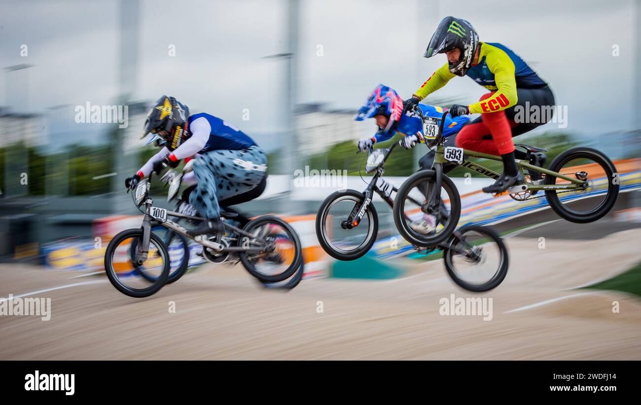 Romain MAHIEU (FRA) leads a group of Elie Men at the 2023 UCI BMX ... Romain MAHIEU (FRA) leads a group of Elie Men at the 2023 UCI BMX ...