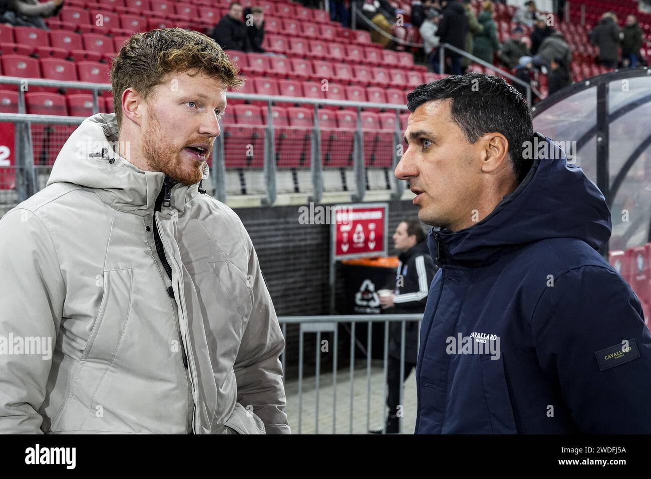 ALKMAAR - (l-r) Mees de Wit of AZ Alkmaar, AZ Alkmaar coach Maarten ...