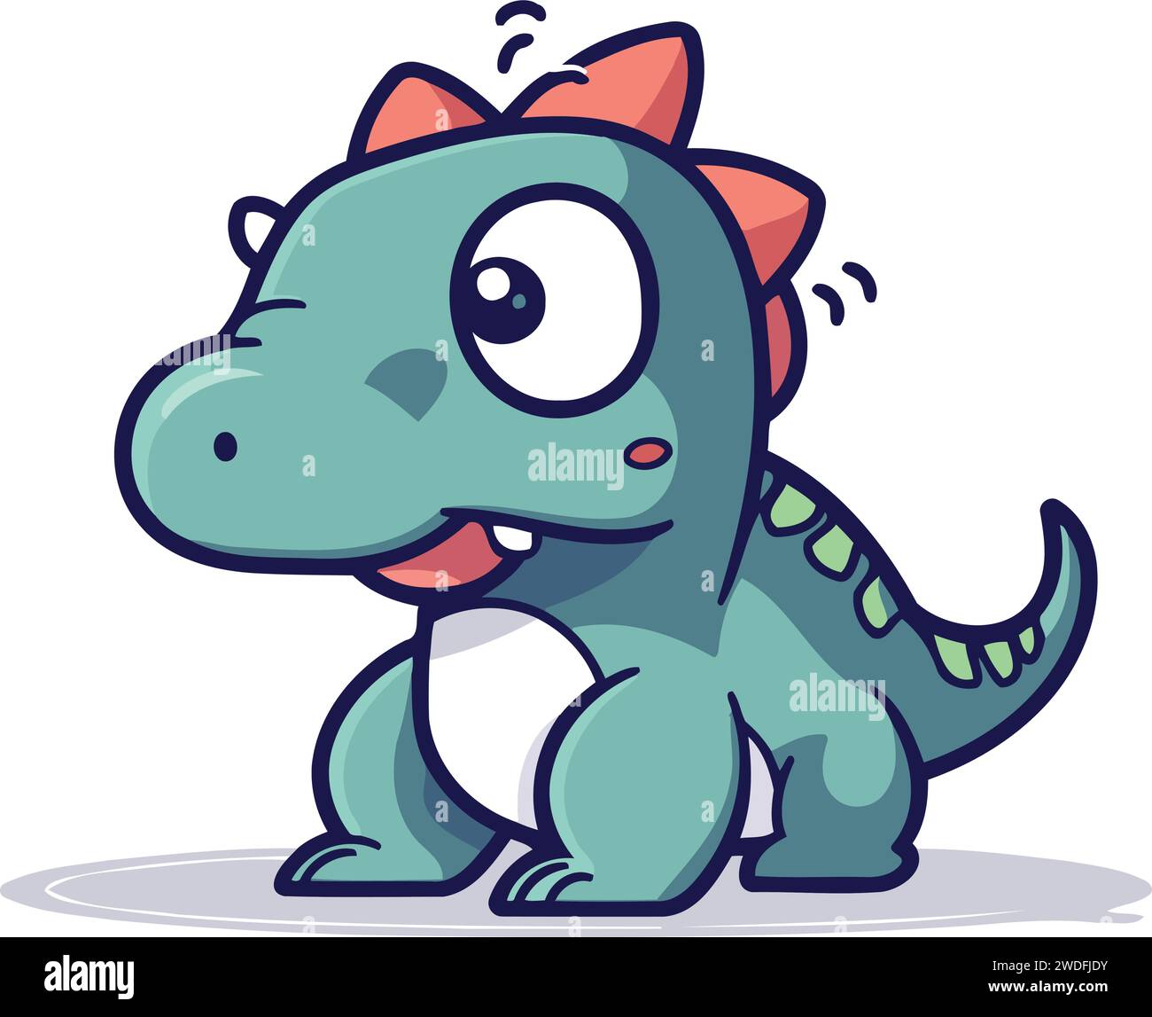 Triceratops Dinosaur Cartoon Character. Vector Illustration Stock ...
