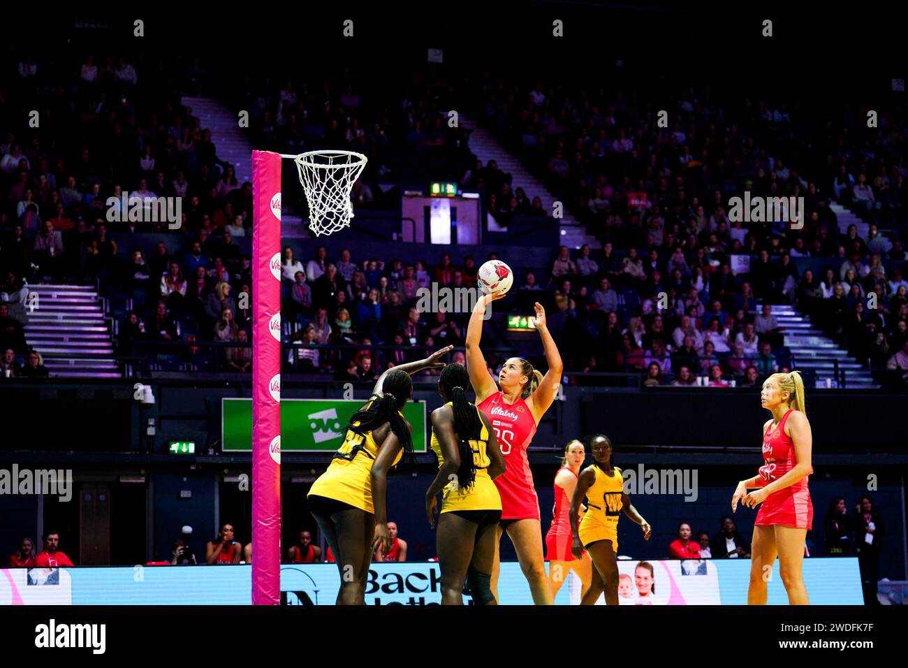 Vitality Roses Eleanor Cardwell during the Vitality Netball Nations Cup ...