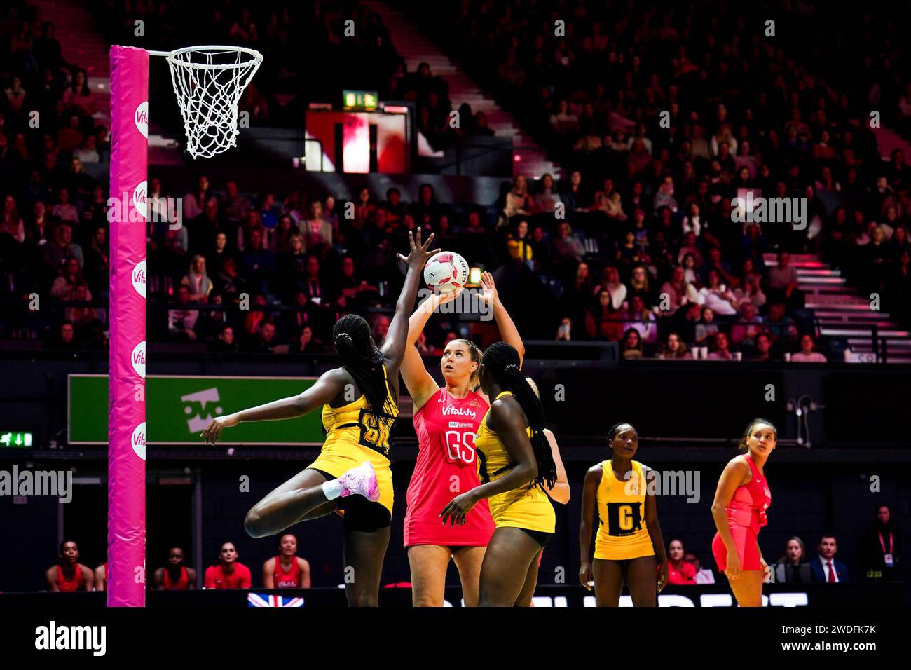 Vitality Roses Eleanor Cardwell during the Vitality Netball Nations Cup ...