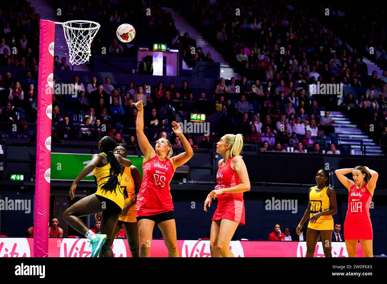 Vitality Roses Eleanor Cardwell during the Vitality Netball Nations Cup ...