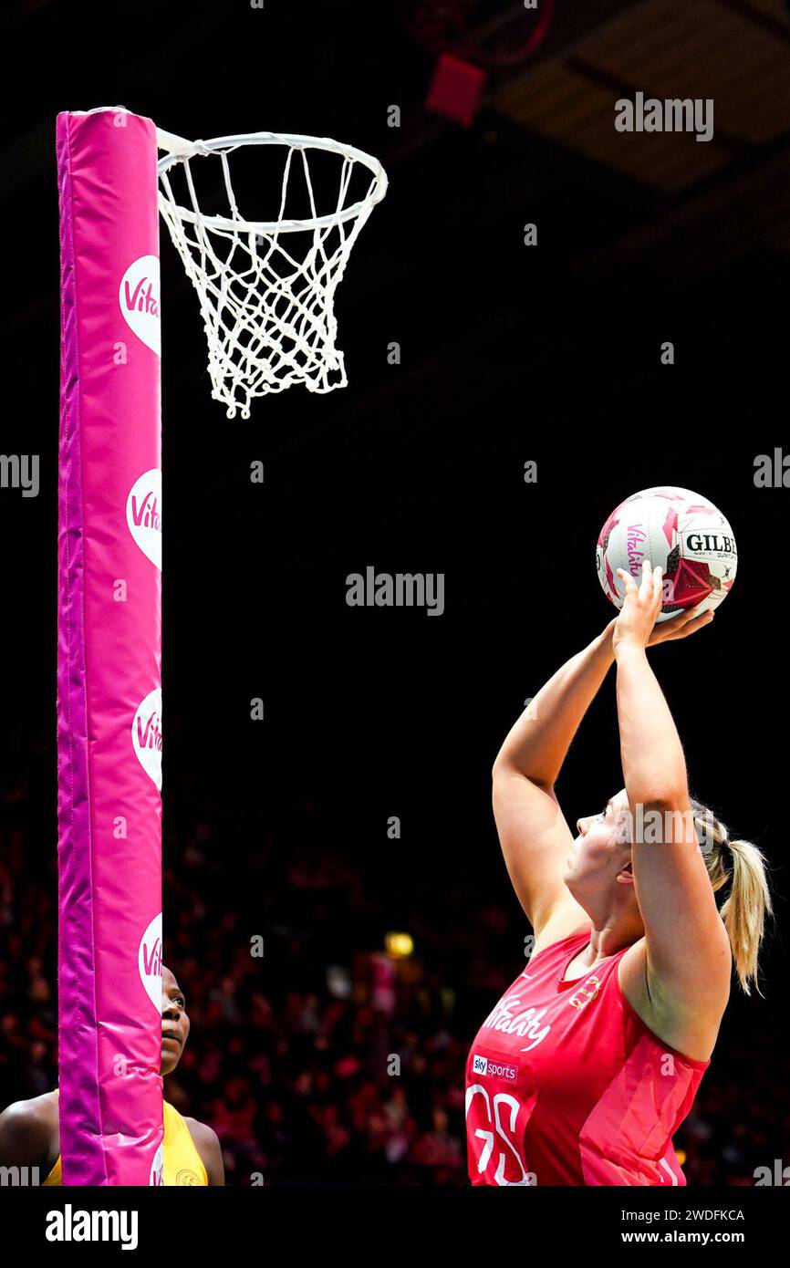 Vitality Roses Eleanor Cardwell during the Vitality Netball Nations Cup ...