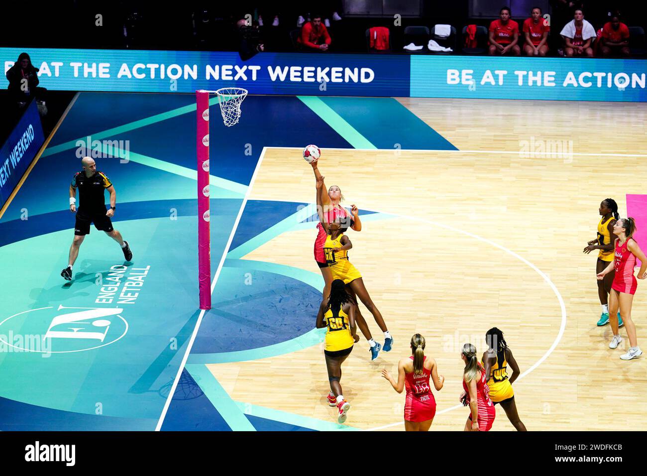 Vitality Roses Eleanor Cardwell during the Vitality Netball Nations Cup ...