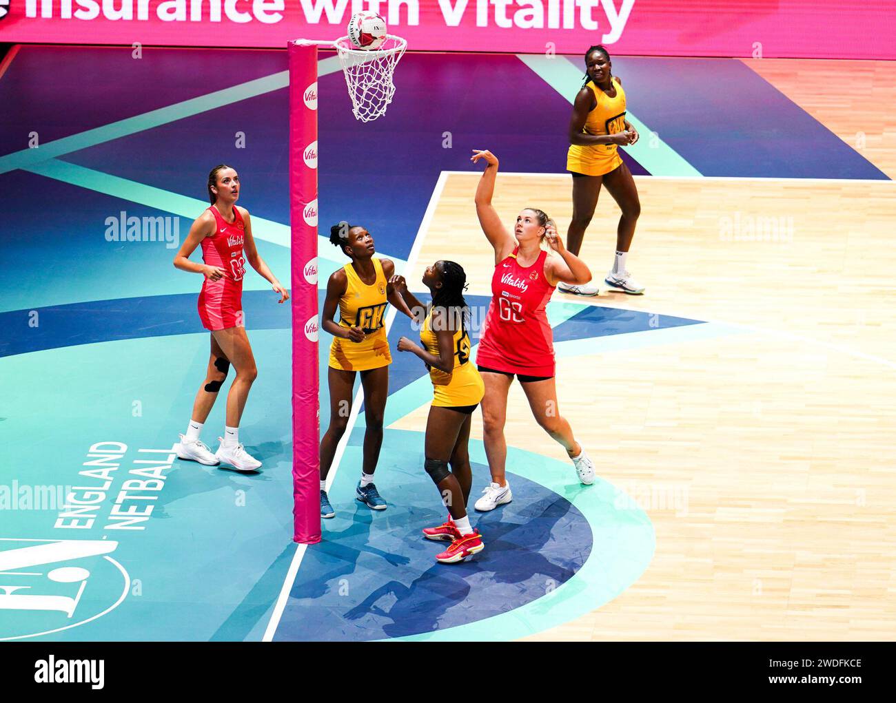 Vitality Roses Eleanor Cardwell during the Vitality Netball Nations Cup ...