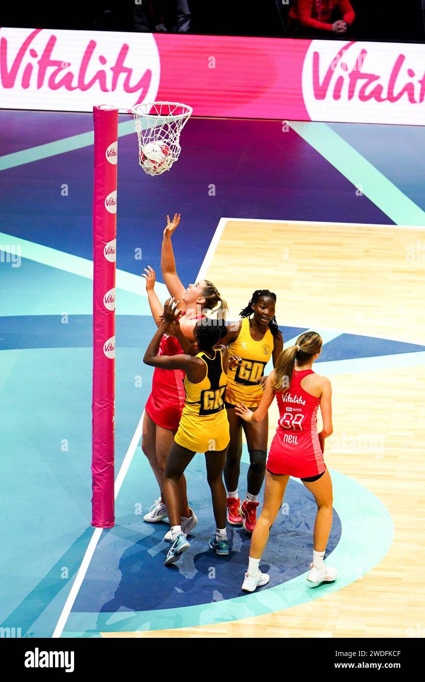 Vitality Roses Eleanor Cardwell during the Vitality Netball Nations Cup ...