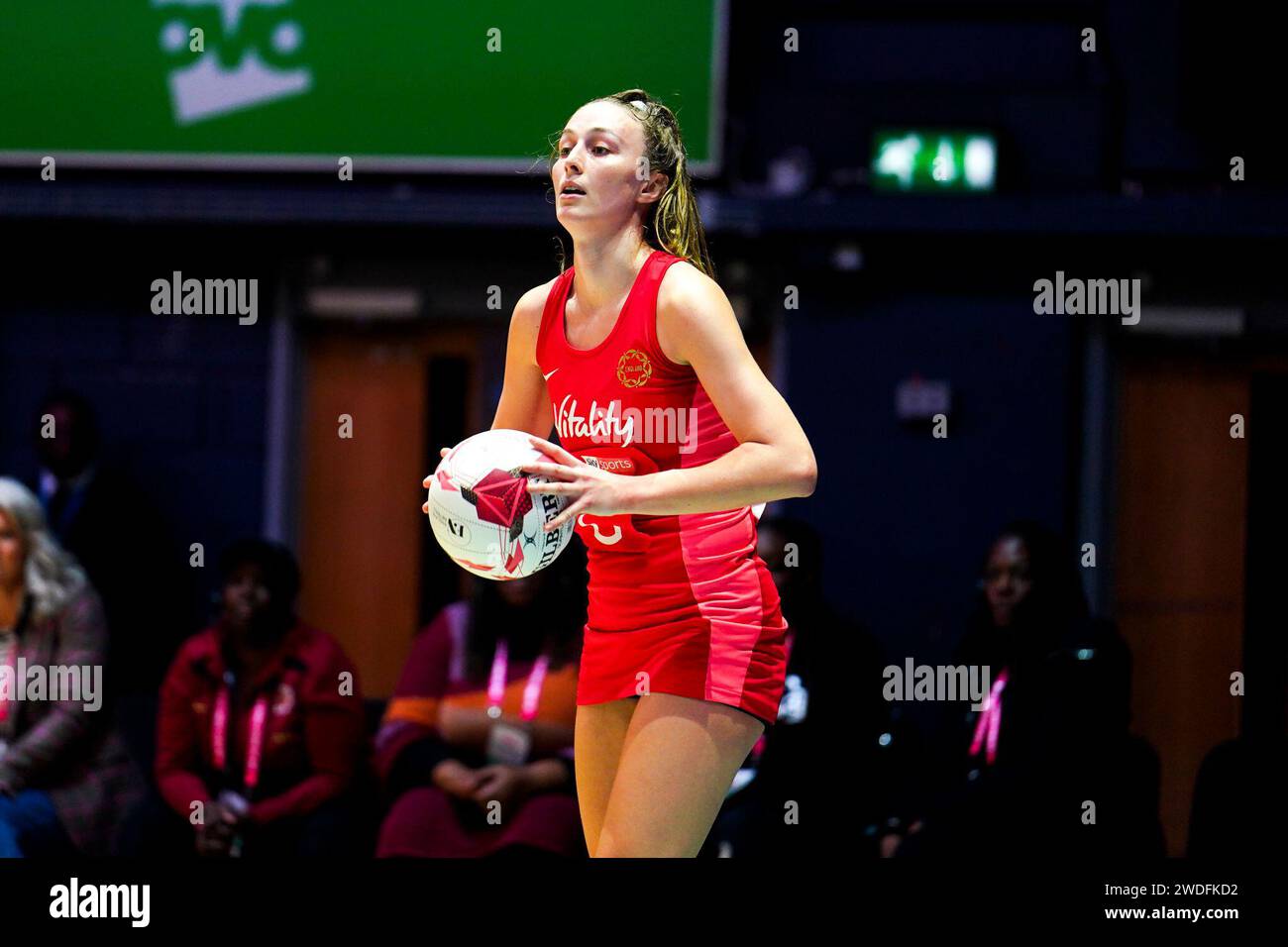 Vitality Roses Amy Carter during the Vitality Netball Nations Cup match ...