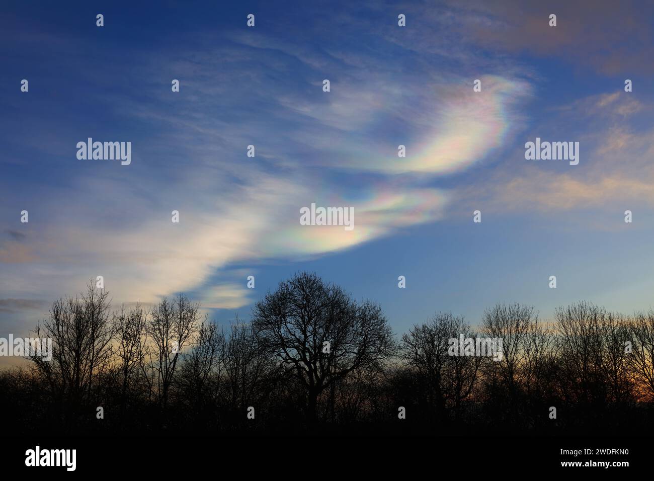Cloudscape with rare Nacreous clouds at sunset near Ferryhill, County ...