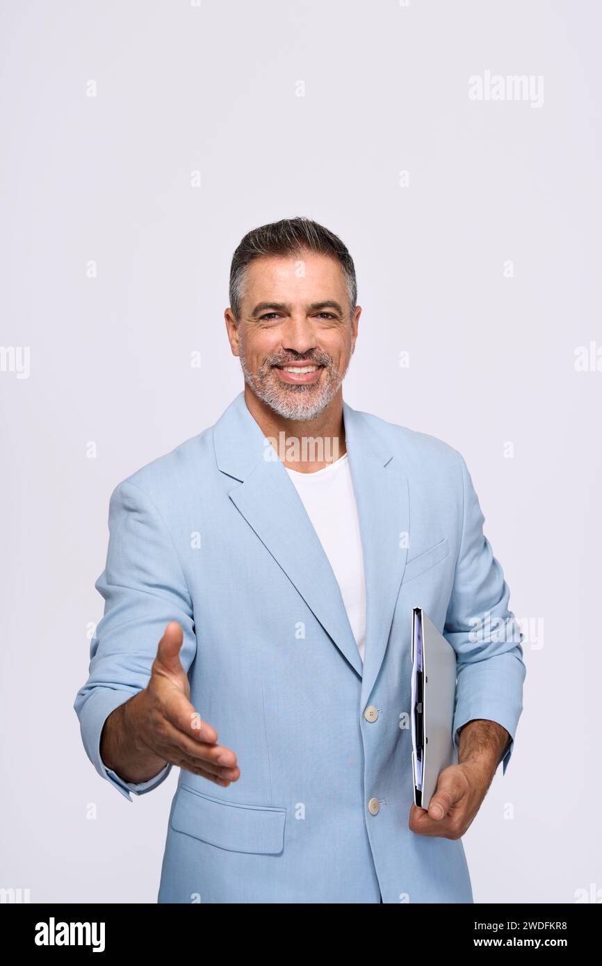 Hr manager extending hand hi-res stock photography and images - Alamy